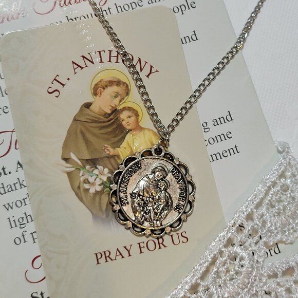 Jewelry | St Anthony Silver Medal Patron Saint Of Lost Items Catholic ...